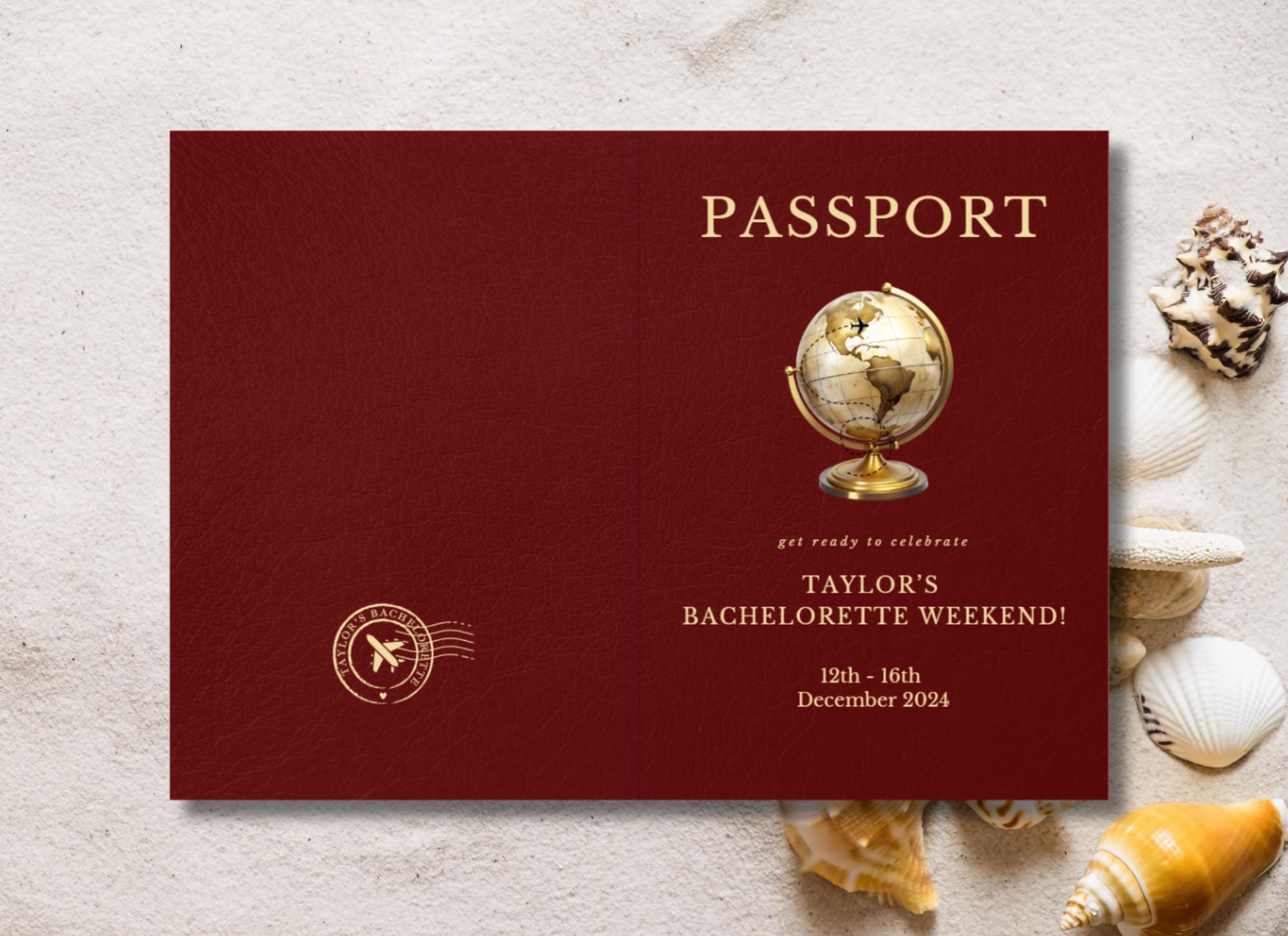 Printable Passport, Boarding Pass, Itinerary, Bachelorette Trip ...