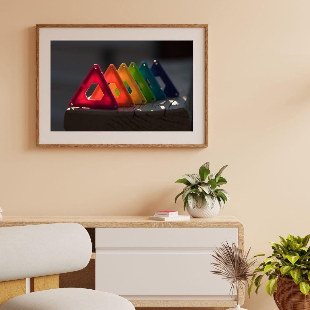 Fine Art Rainbow Triangles - Etsy
