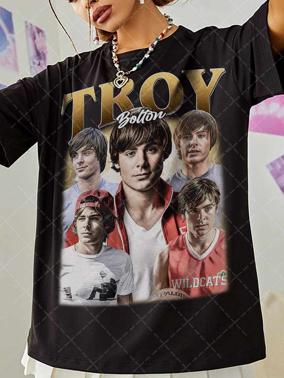 Retro Troy Bolton Shirt Sweatshirt Tshirt Vintage Graphic Tee Long ...
