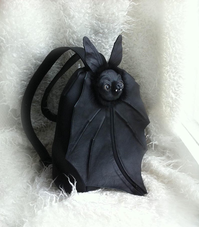 Bat Backpack - Black Backpack - Gothic Bat Backpack - Bat Face Bag ...