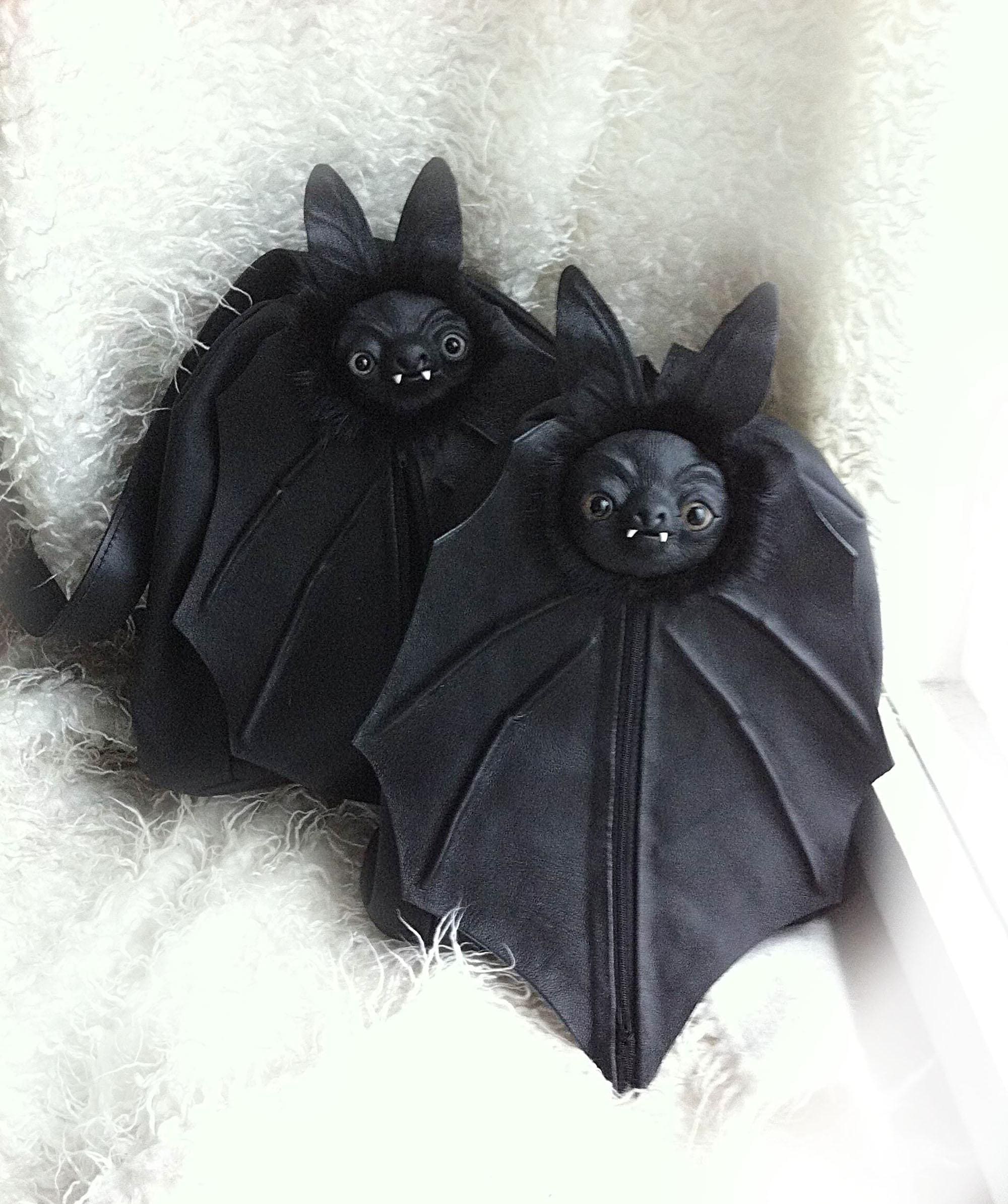 Bat Backpack - Black Backpack - Gothic Bat Backpack - Bat Face Bag ...