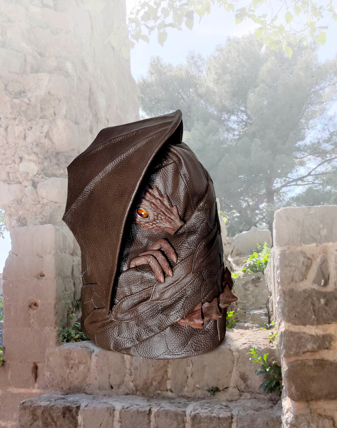 Handmade Leather Dragon Backpack: Mystical Creature Bag - Etsy