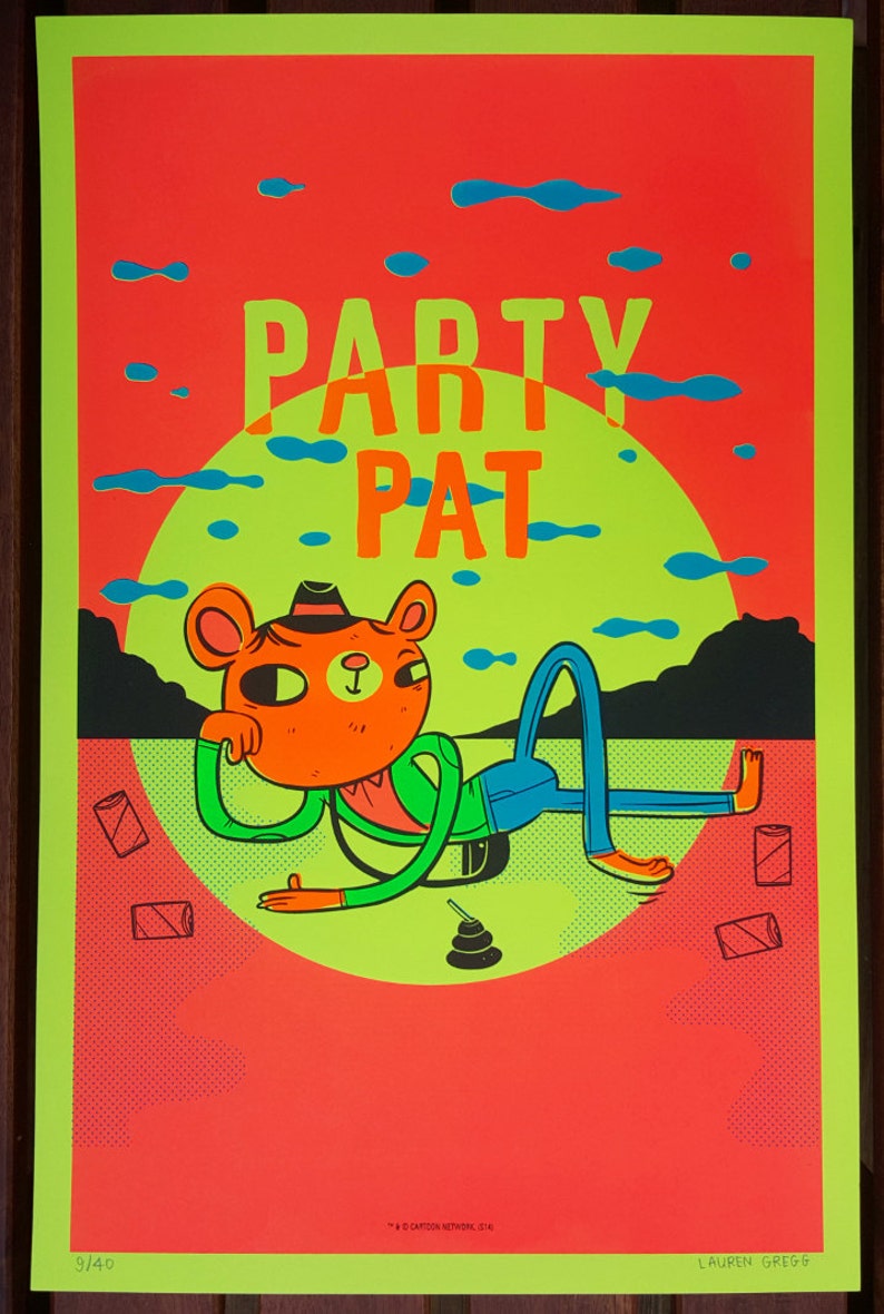 Adventure Time / Party Pat Silkscreened Poster - Etsy