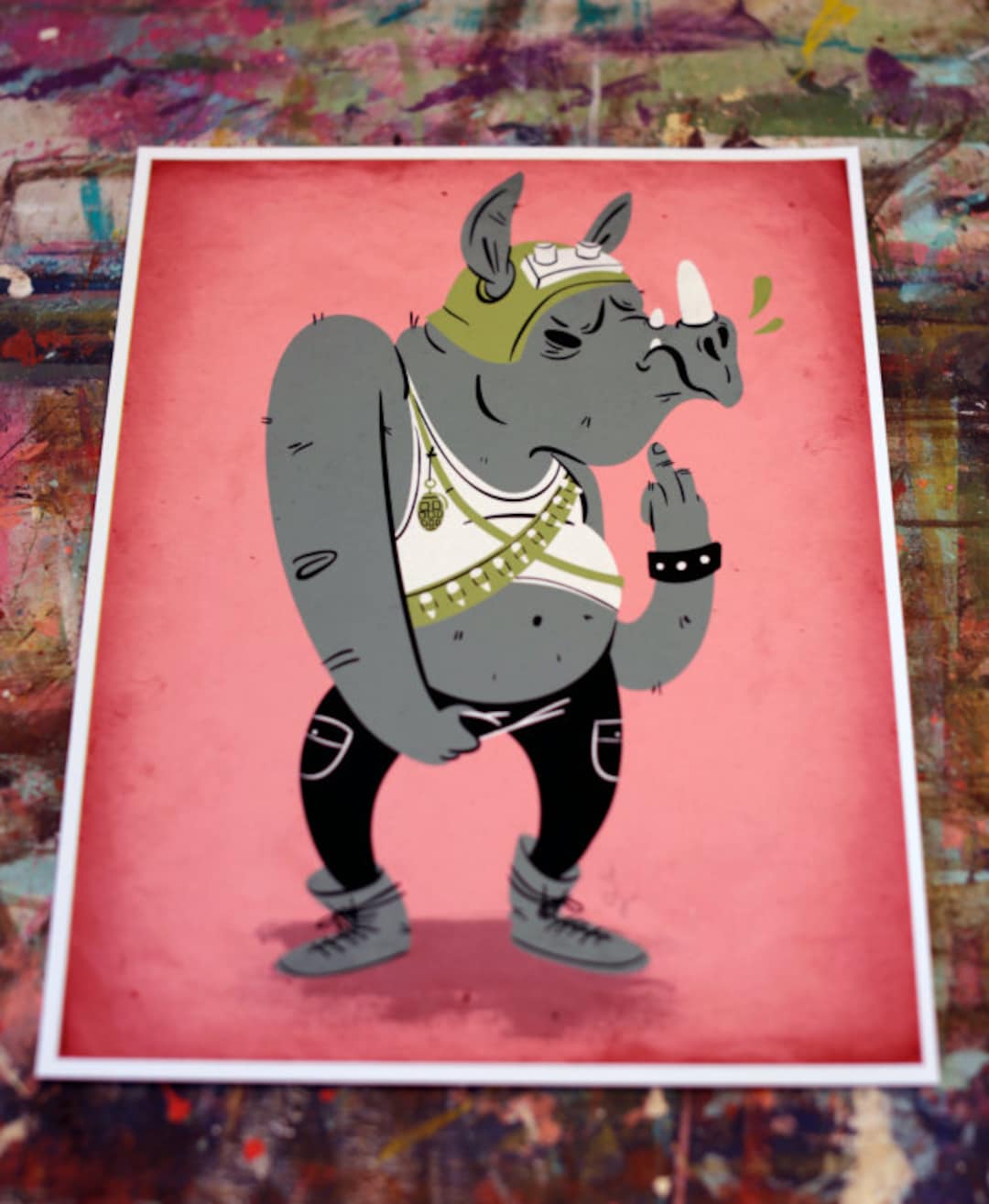 Rocksteady TMNT Middle Finger Print - Etsy