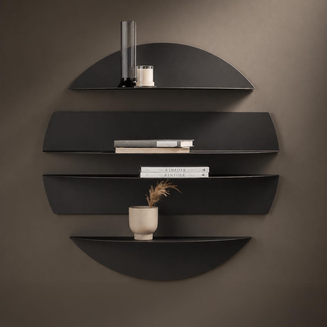 Modern Wall Shelf, Circular Metal Display Rack, Minimalist Home Decor ...