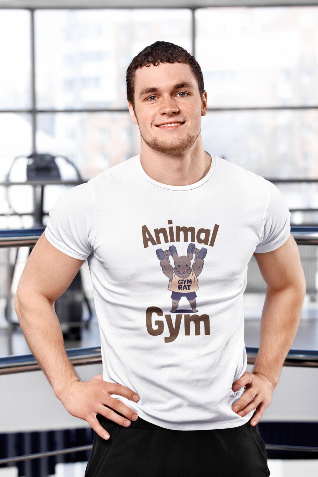 Animal Gym T-shirt, Muscle Rodent T-shirt, Rat in the Gym T-shirt, Gym ...