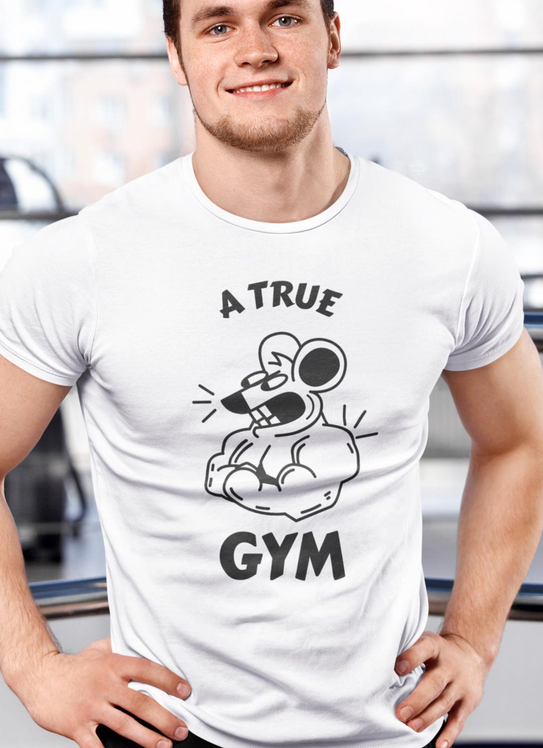 Animal Gym T-shirt, Muscle Rodent T-shirt, Rat in the Gym T-shirt, Gym ...