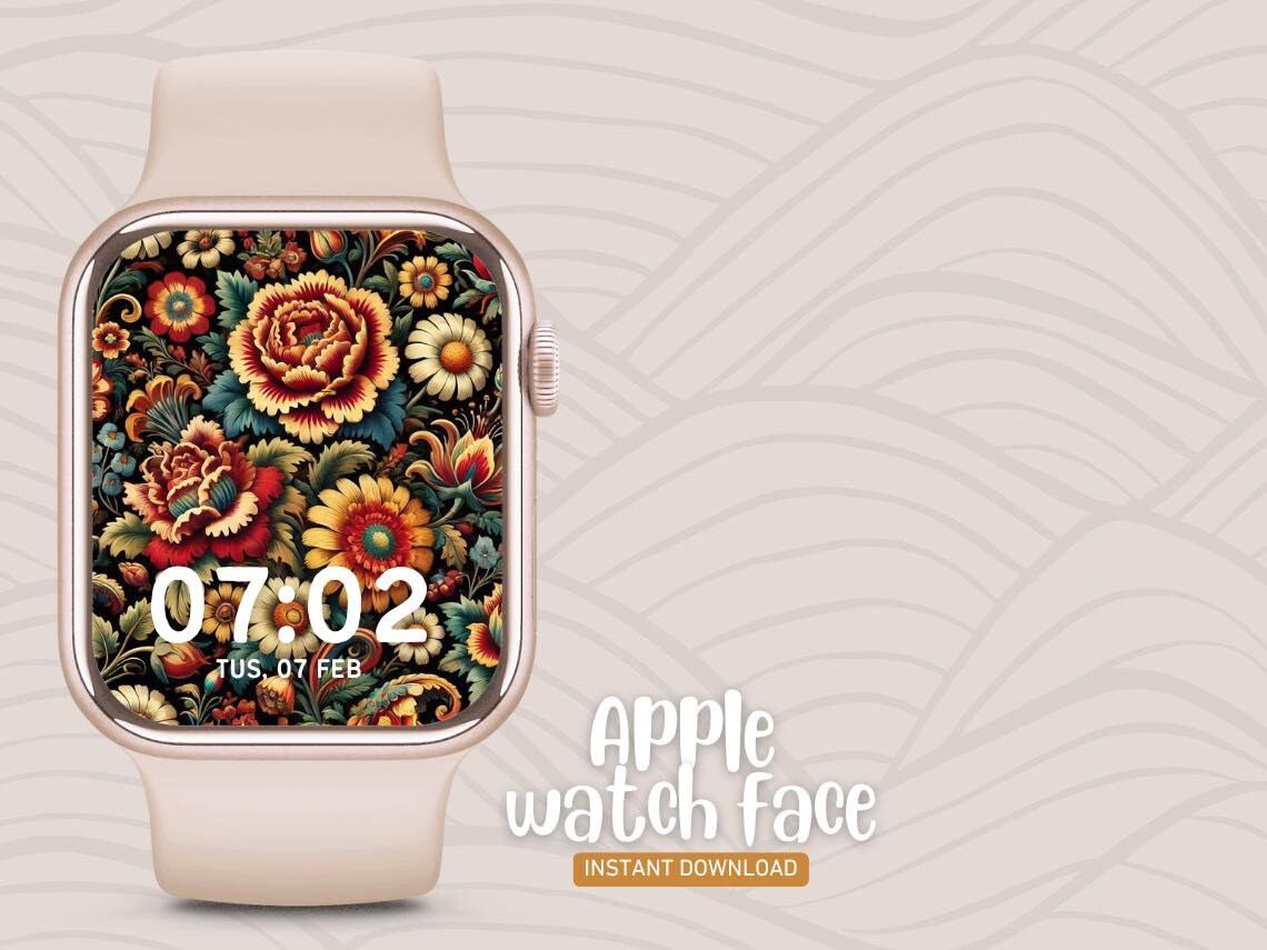 Bohemian Style Watch Face, Floral Pattern Watch Face, Vintage Watch ...