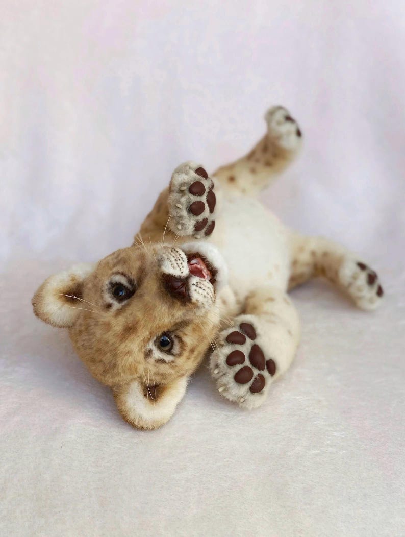 Lion Cub Realistic Toy - Etsy