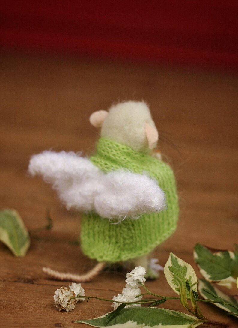 Needle Felted Girl Mouse With Apple Pie, Wollen Mouse With a Mug, Home ...