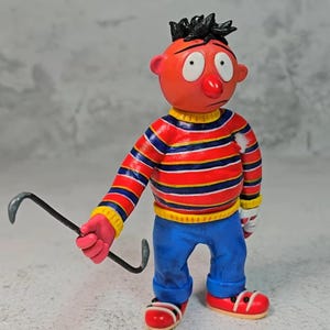 Ernie Sesame Street, FNF Mod Broken Strings, Polymer Clay Figurine ...