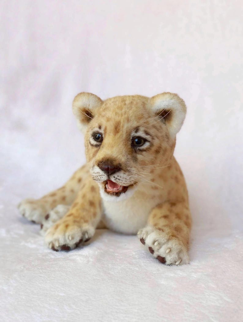 Lion Cub Realistic Toy - Etsy
