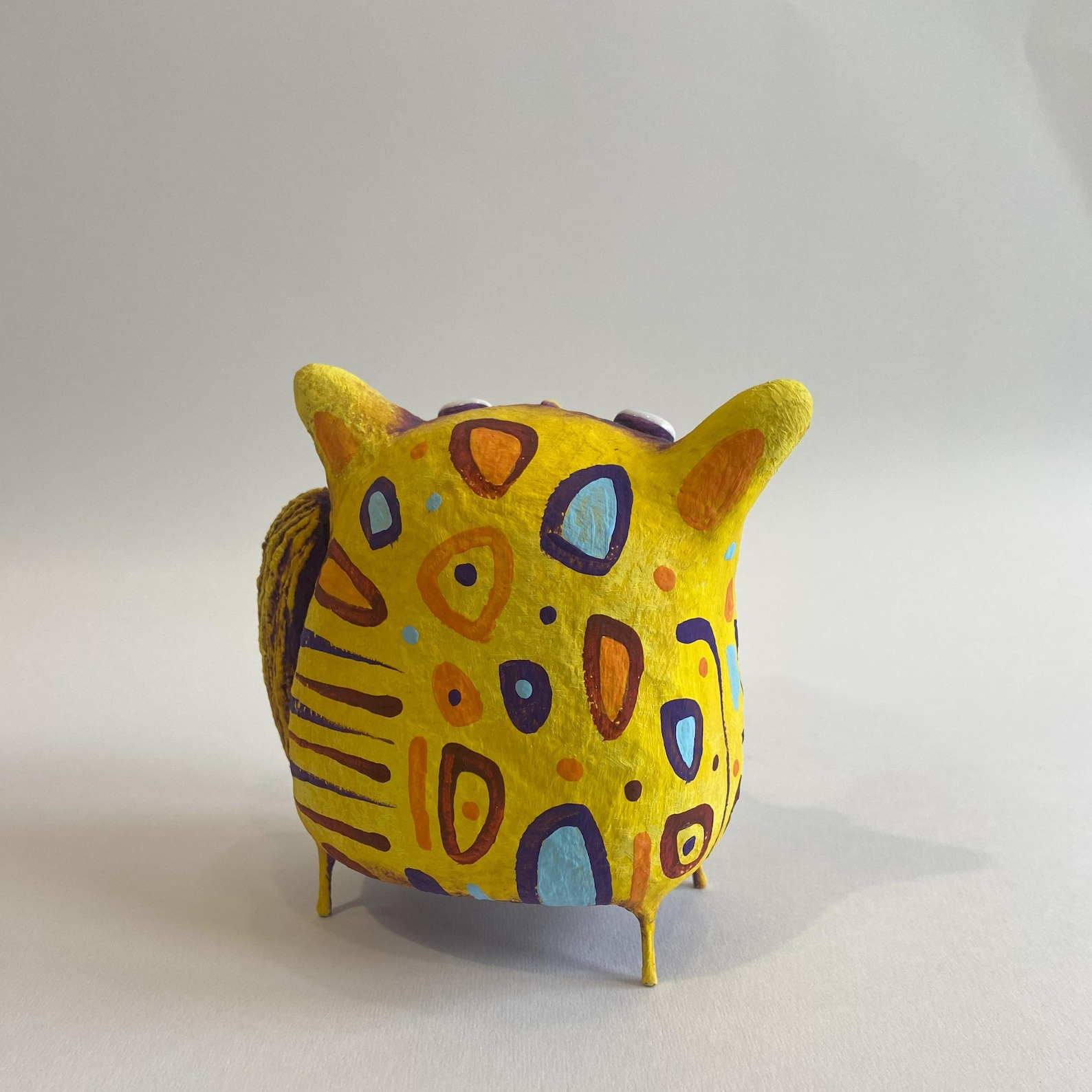 Square Cat – Cat Statuette – Cat Figurine – Paper Mache Animal ...