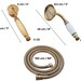 Antique Brass Handheld Shower – Ceramic Handle, 150cm Hose Wall Bracket ...