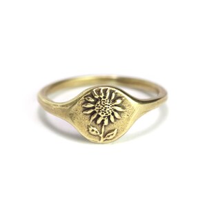 Handmade Sunflower Ring, Botanical Ring, Wildflower Ring, Nature ...