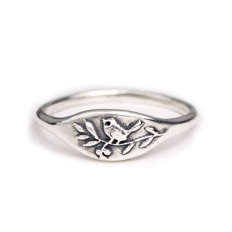 Handmade Bird in Branch Ring, Nature Ring, Signet Ring, Nature Jewelry ...