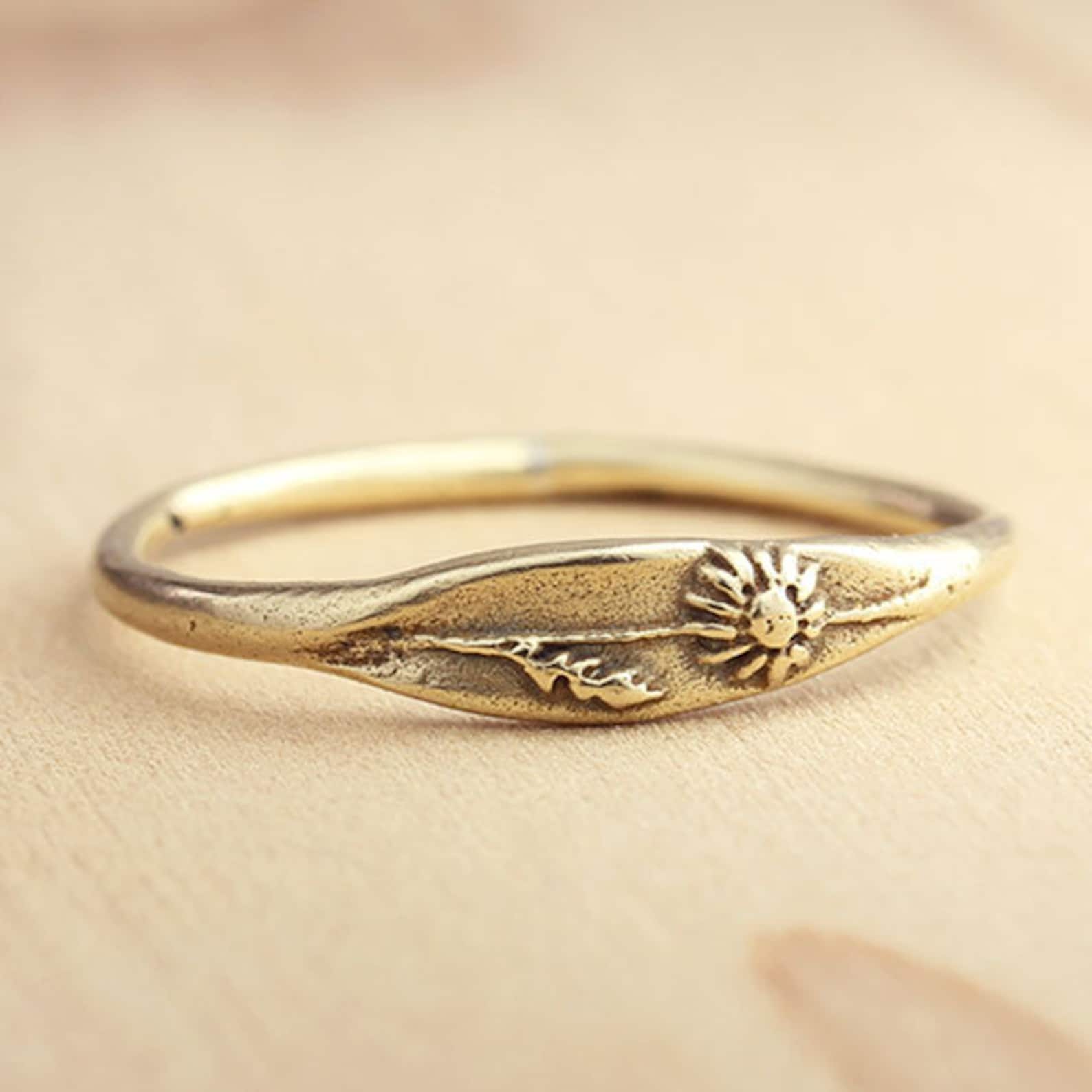 Handmade Daisy Ring Botanical Ring Wildflower Ring Nature - Etsy