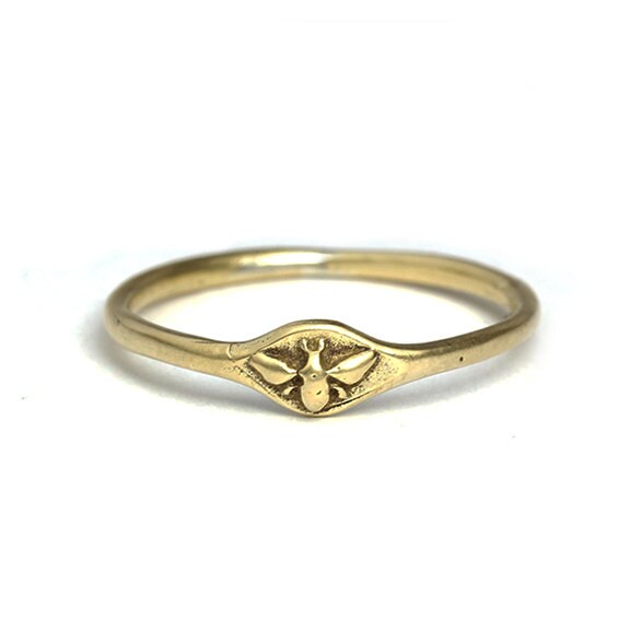 Handmade Small Bee Ring Bee Signet Ring Nature Jewelry | Etsy