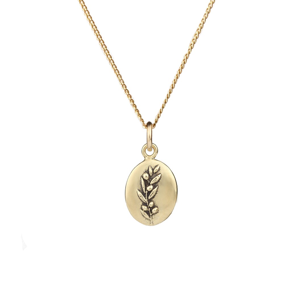 Handmade Olive Branch Necklace, Botanical Necklace, Wildflower Necklace ...