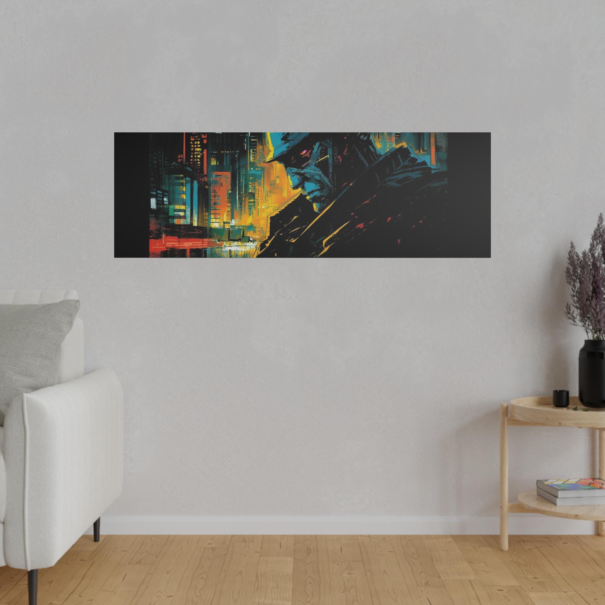 Futuristic Bounty Hunter Eco Friendly Wooden Canvas Panoramic Print
