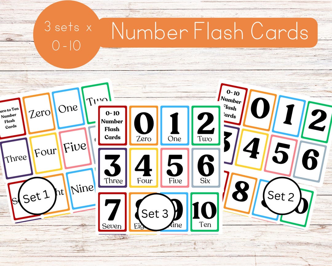 Number Flash Cards Bundles, Preschool Counting Flashs Tracing Number ...