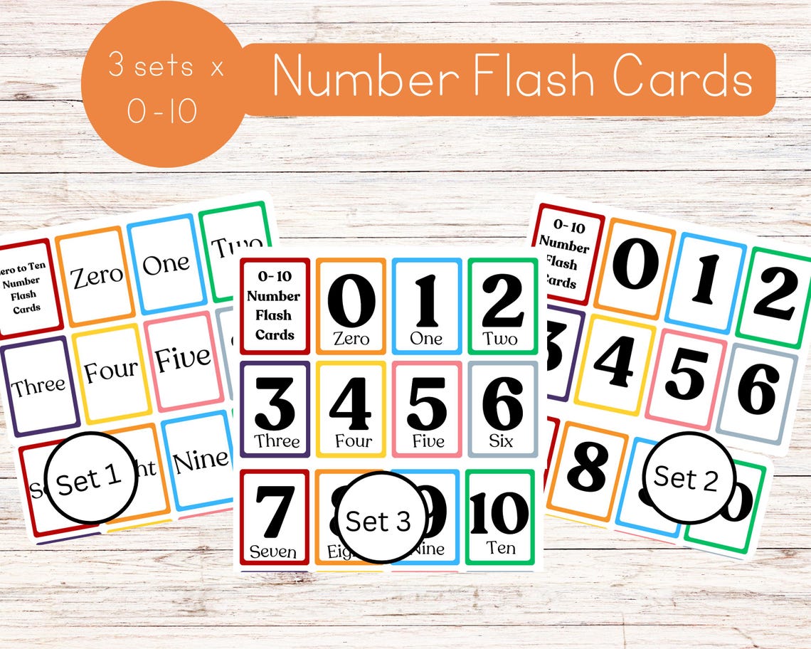 Number Flash Cards Bundles, Preschool Counting Flashs Tracing Number ...