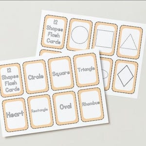 Shapes Tracing Cards, Preschool Full Page 2D Shapes Worksheets, Basic ...