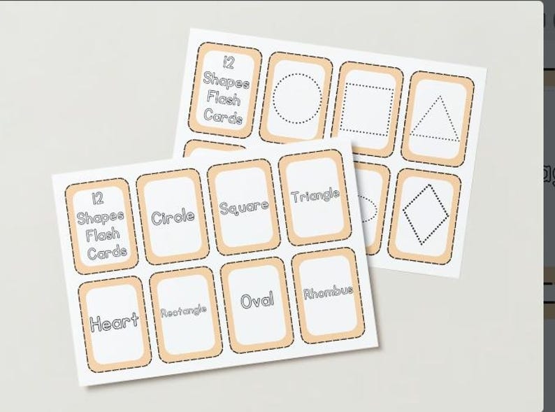 Shapes Tracing Cards, Preschool Full Page 2D Shapes Worksheets, Basic ...