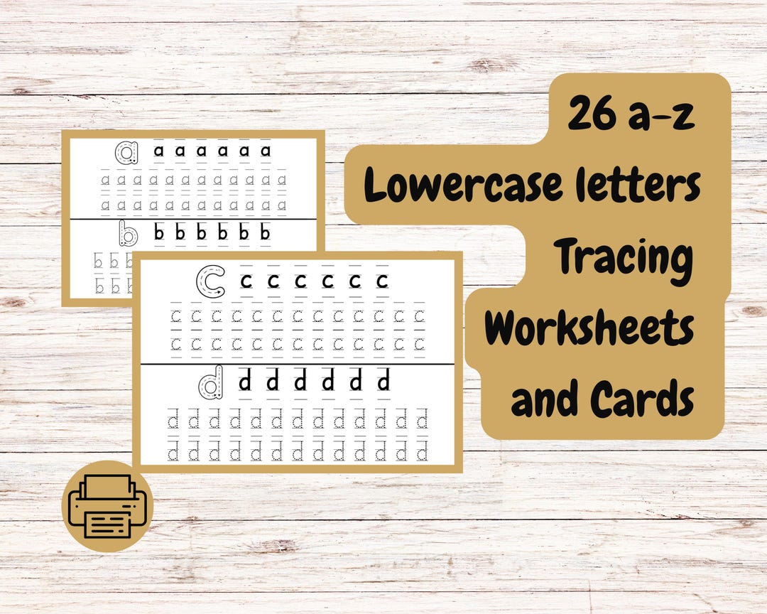 26ABC Lowercase Letters Tracingcards and Worksheets Handwriting and ...