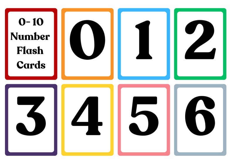 Number Flash Cards Bundles, Preschool Counting Flashs Tracing Number ...
