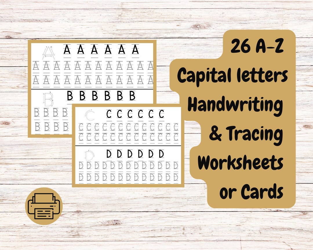 26ABC Capital Letters Tracing Cards and Worksheets Preschool ...