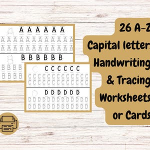 26ABC Capital Letters Tracing Cards and Worksheets Preschool ...
