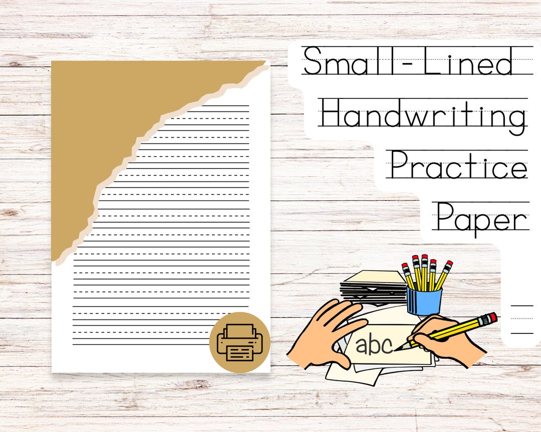 Kids Handwriting Practice Paper - Small Lined Penmanship (PDF) - Etsy