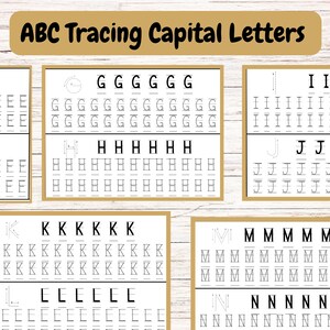 26ABC Capital Letters Tracing Cards and Worksheets Preschool ...