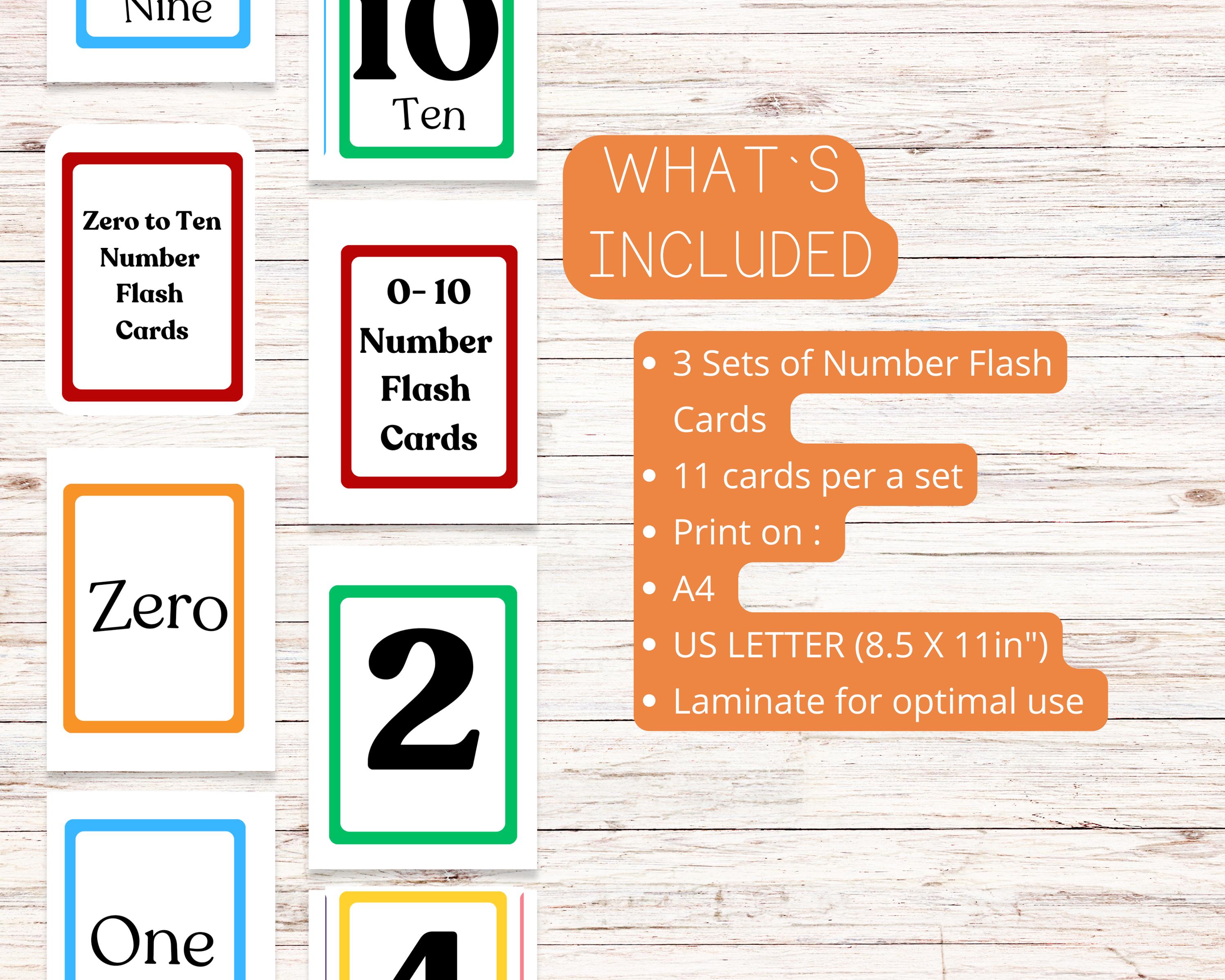 Number Flash Cards Bundles, Preschool Counting Flashs Tracing Number ...