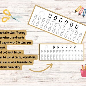26ABC Capital Letters Tracing Cards and Worksheets Preschool ...