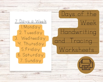 Days of the Week Tracing Worksheets Printable Tracing Printable ...