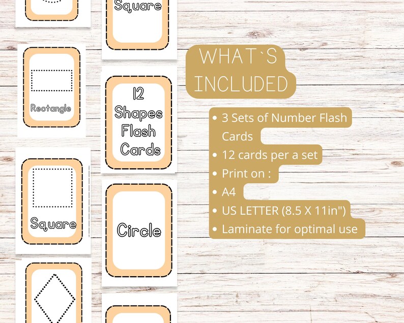 Shapes Tracing Cards, Preschool Full Page 2D Shapes Worksheets, Basic ...