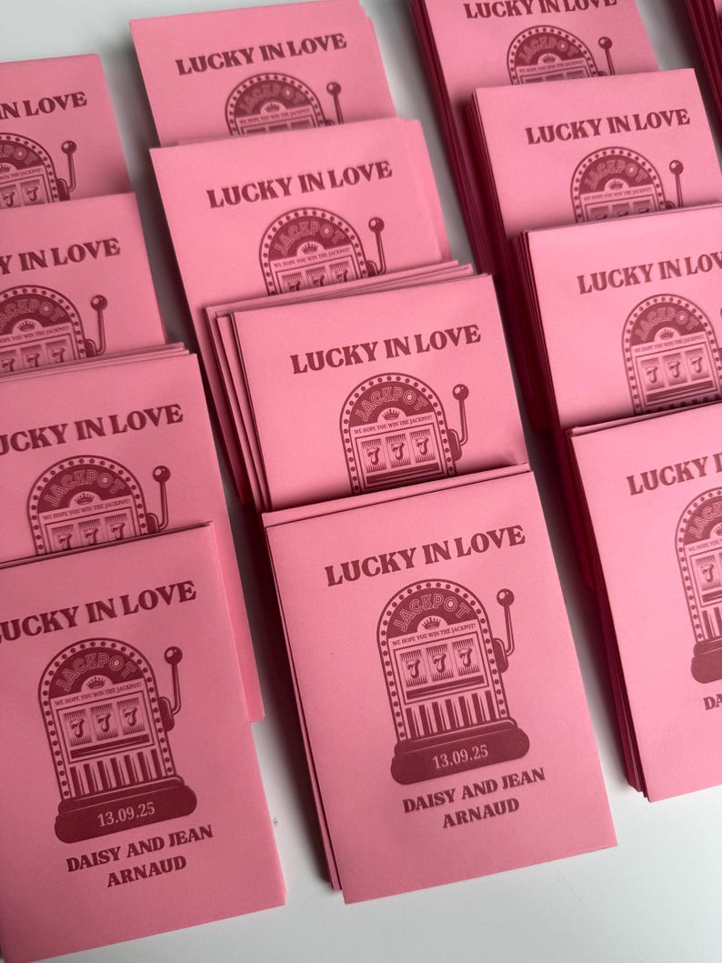 Scratch Card Envelope - Wedding Lucky in Love Envelope - Custom Design ...