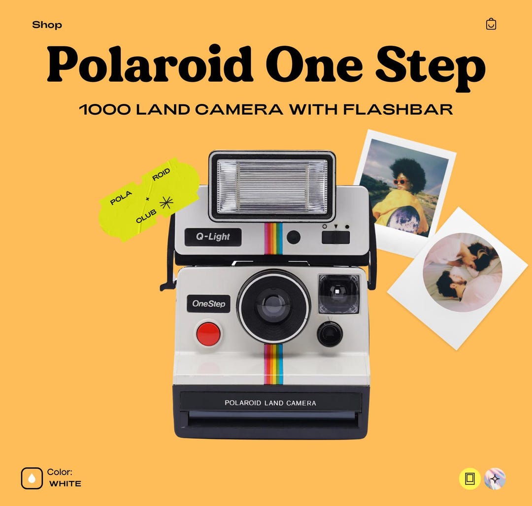 Vintage Polaroid Sx-70 Land Camera One Step 1000 - White Rainbow ...