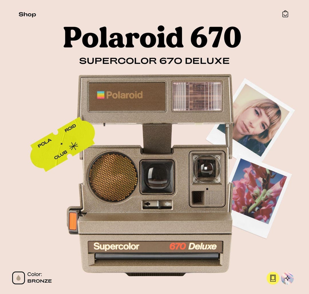 Polaroid Supercolor 670 Deluxe Instant Camera Vintage 600 Series With Built-in Flash, Manual ...