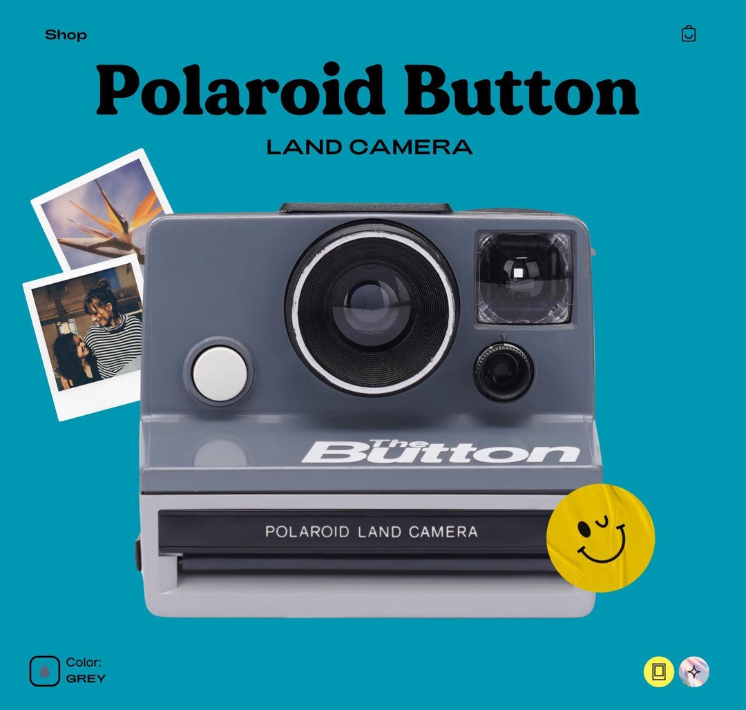 Polaroid Land Camera "the Button" - Vintage Instant Film Camera ...