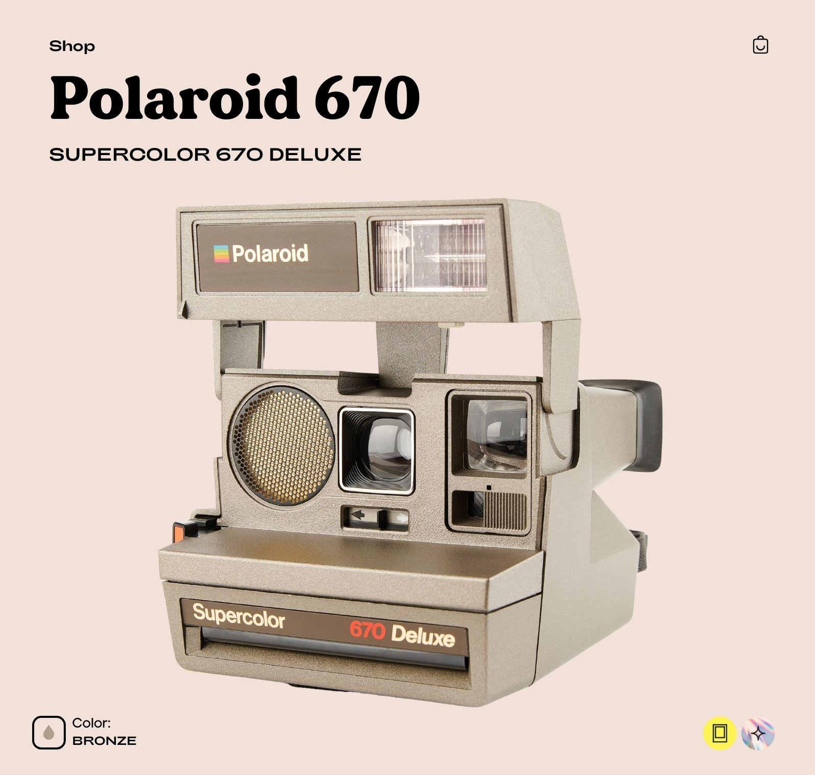 Polaroid Supercolor 670 Deluxe Instant Camera Vintage 600 Series With Built-in Flash, Manual ...