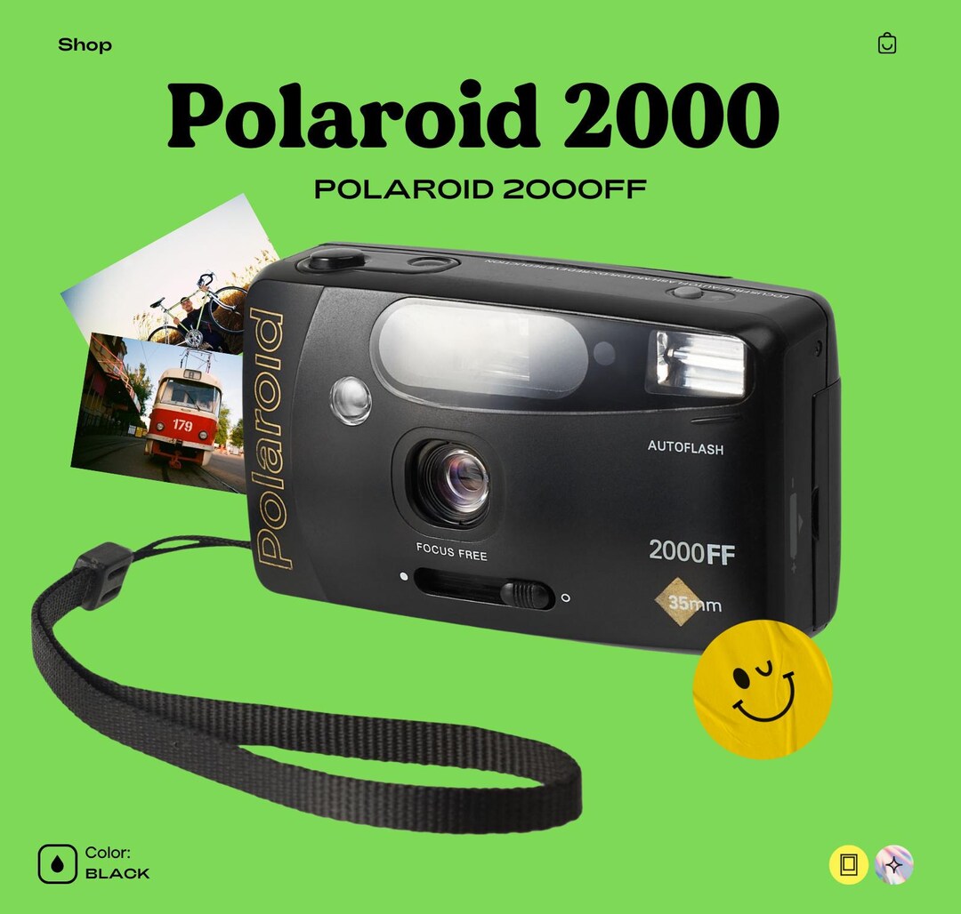 Polaroid 2000ff 35mm Film Camera - Vintage Point-and-shoot Camera With ...
