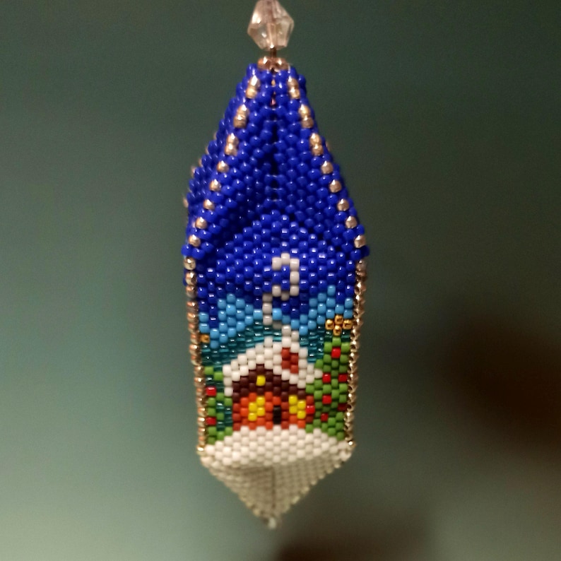 PDF Tutorial: Winter Cottage Lantern – Beaded Ornament Pattern & Beading Instructions - Etsy