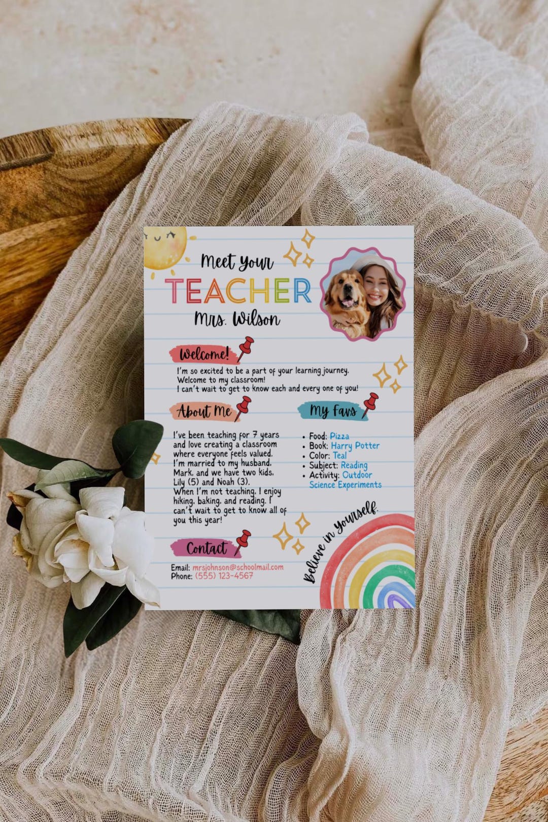 Printable Meet Your Teacher Back to School Classroom Template, Meet the ...