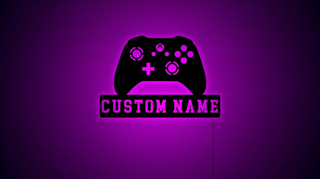 Custom Gaming Controller Light up Sign, Personalized Gift, Gamer RGB ...