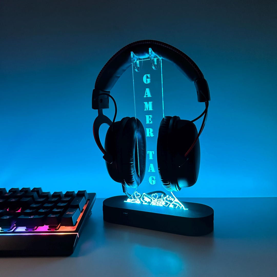 Custom Headphone Stand for Gamers, Headset Stand With RGB LED Lights ...