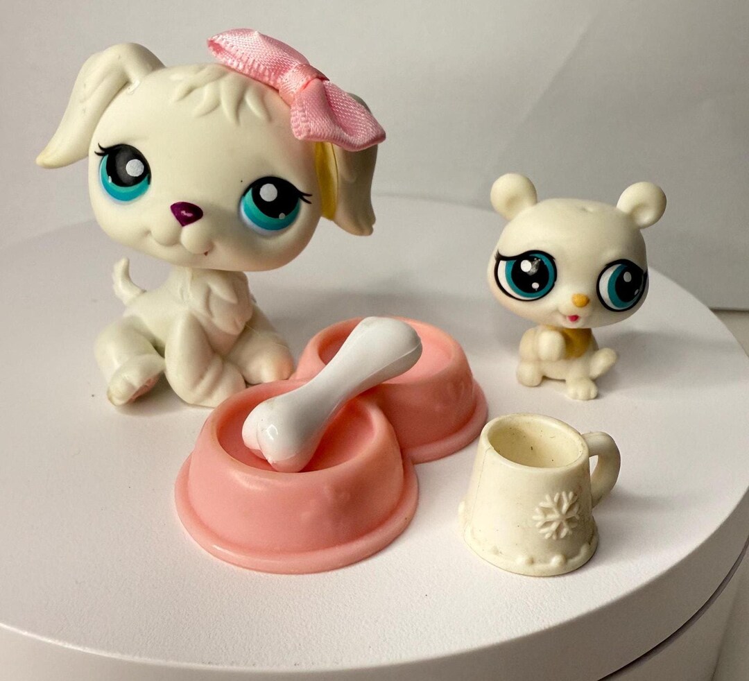 LPS Littlest Pet Shop White Retriever No # Number Rare Hasbro Get ...