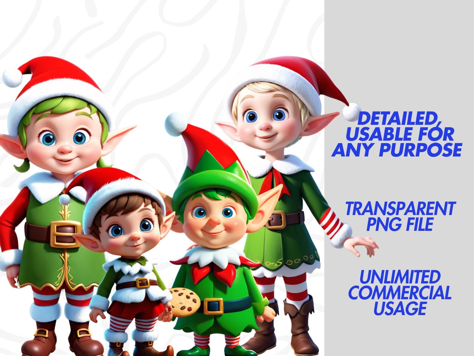 Christmas Elves Clipart Bundle PNG – Festive Holiday Elf Designs for ...